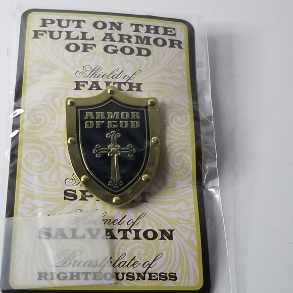 Source Unknown | Jewelry | New Full Armor Of God Shield Lapel Pin ...